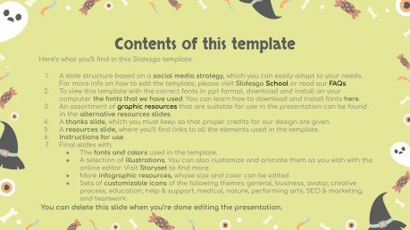 Halloween Pattern Social Media Google Slides & PPT template