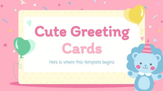Cute Greeting Cards Google Slides theme & PPT template