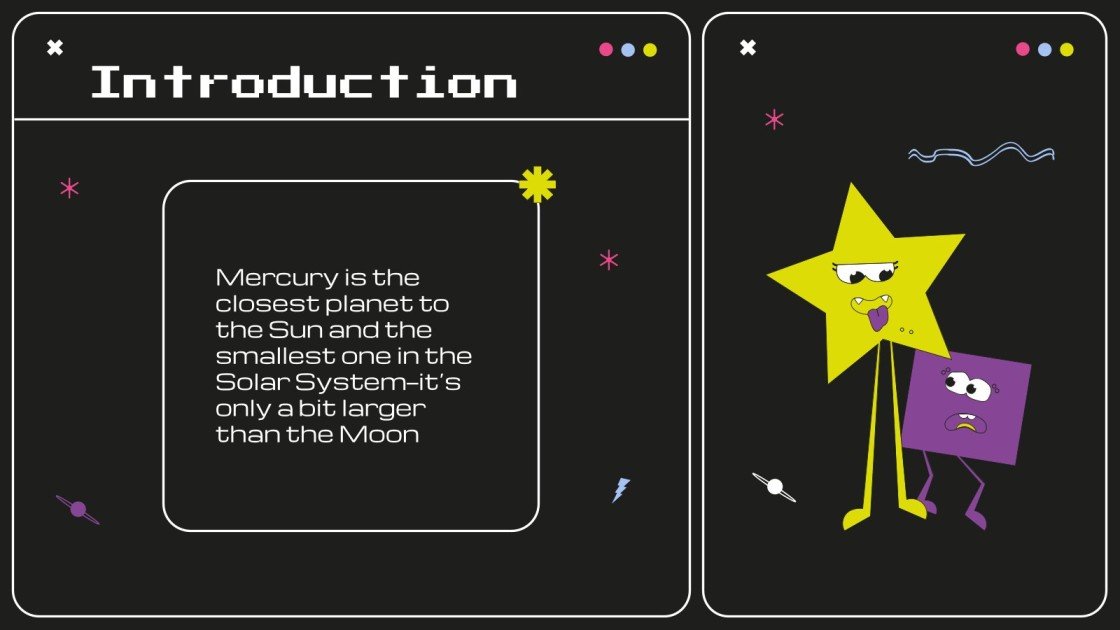 Cute Geometric Monsters App | Google Slides and PPT template