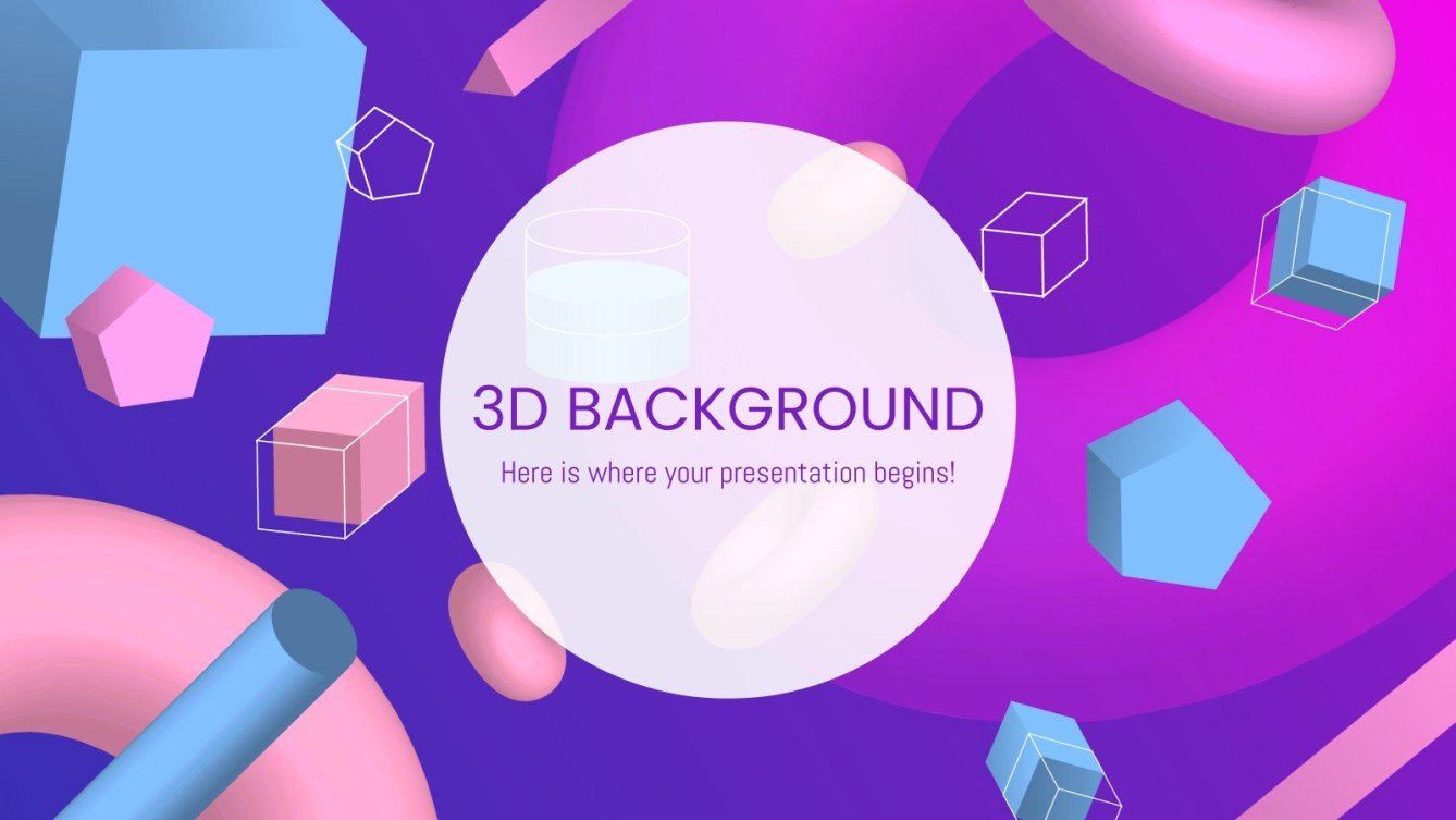 3D Background Google Slides Theme and PowerPoint Template