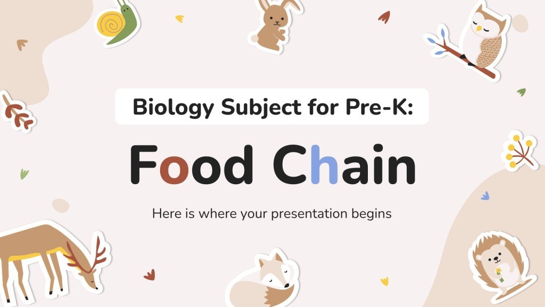 Biology Subject for Pre-K: Food Chain | Google Slides and PPT