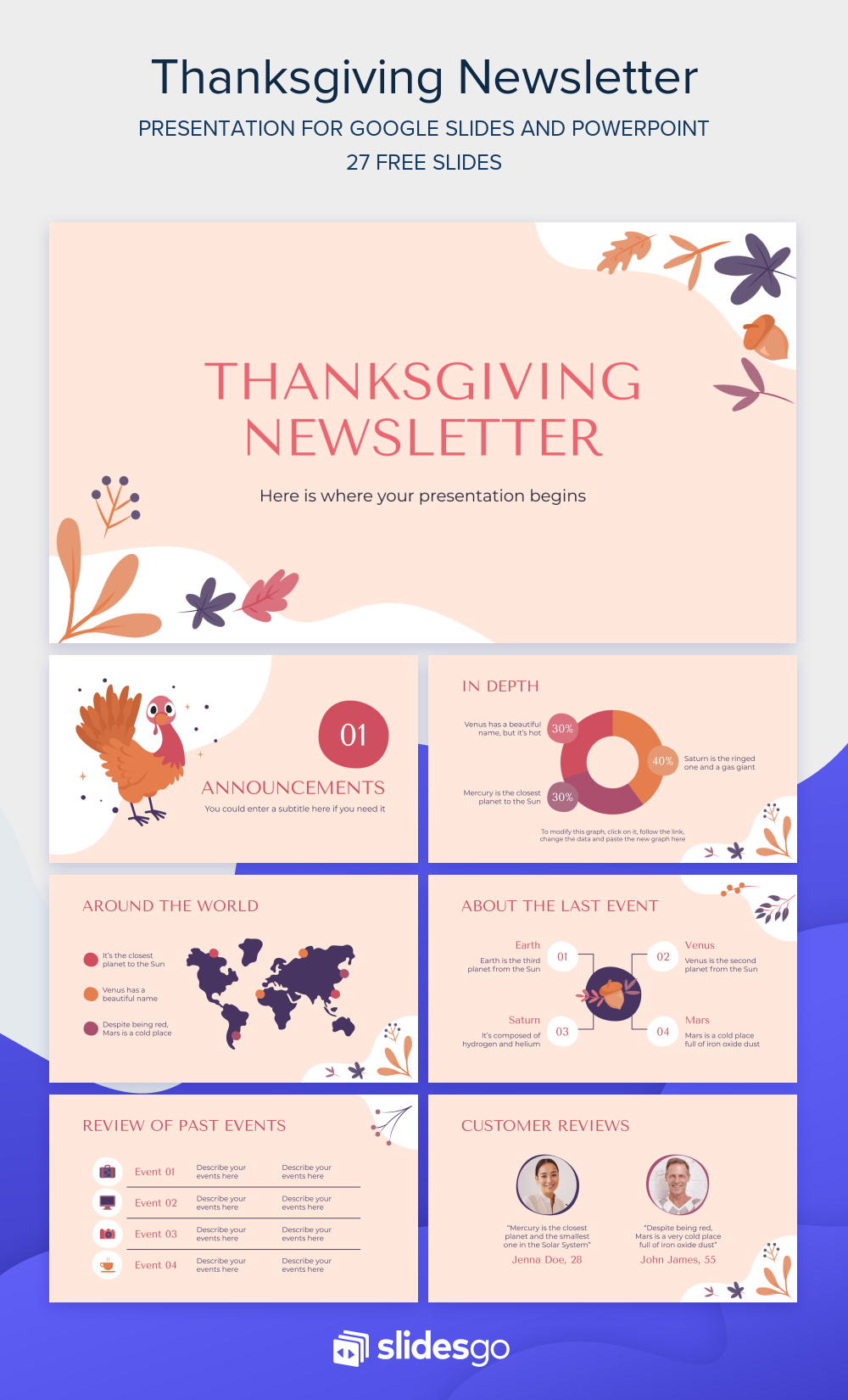 Thanksgiving Newsletter Google Slides & PowerPoint template