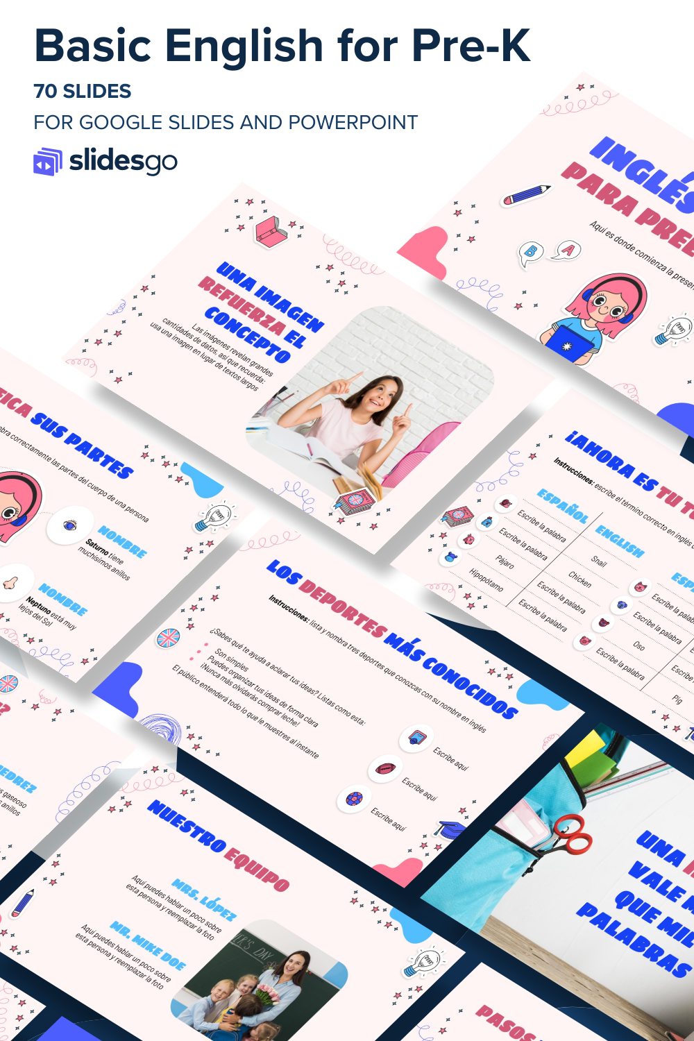 Basic English for Pre-K | Google Slides and PowerPoint