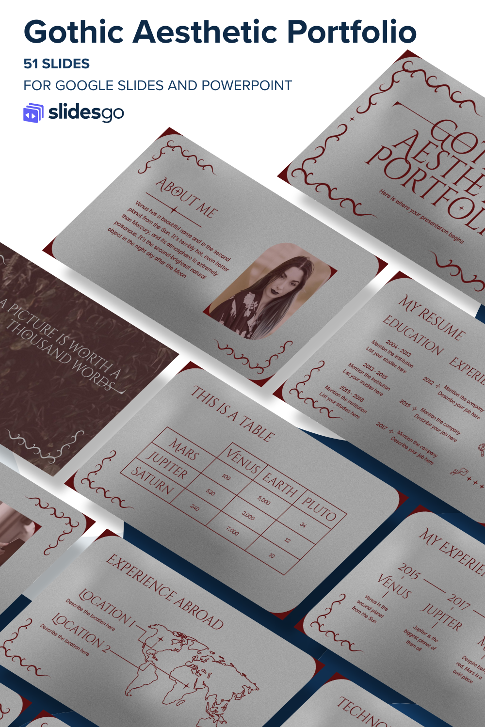 Gothic Aesthetic Portfolio | Google Slides & PowerPoint