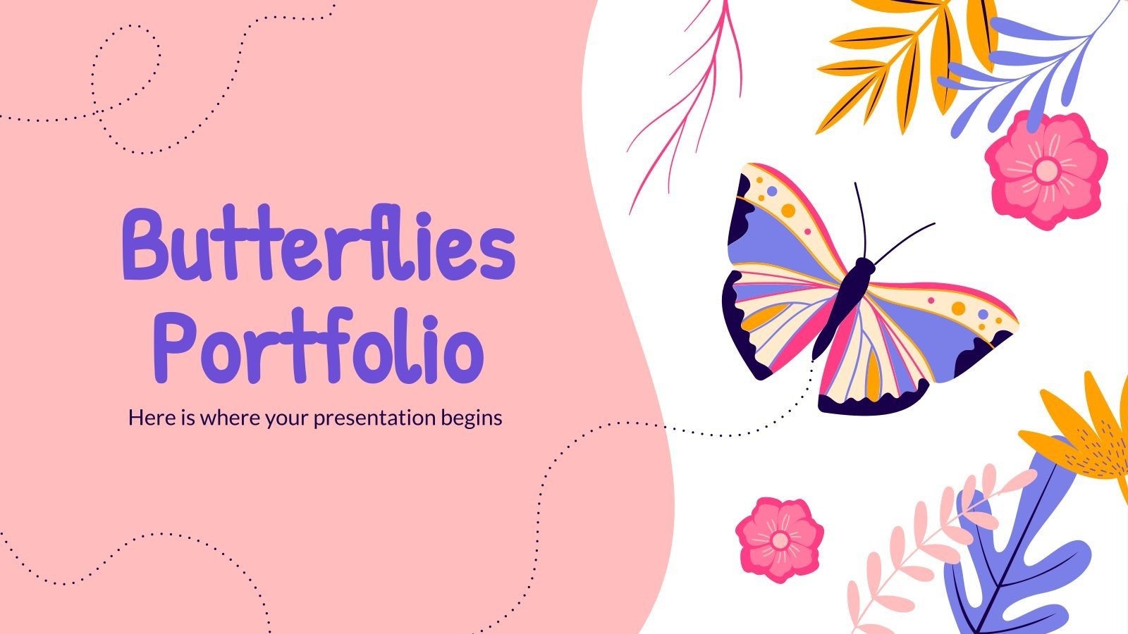 Butterflies Portfolio Google Slides and PowerPoint template