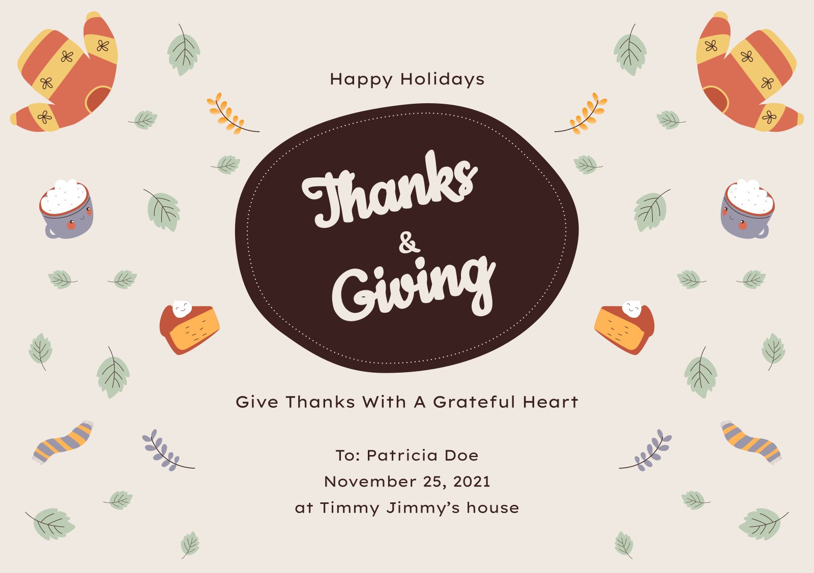 Thanksgiving Dinner Invitations | Google Slides & PowerPoint