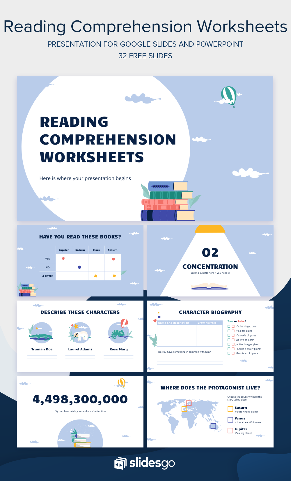 Reading Comprehension Worksheets Google Slides & PPT