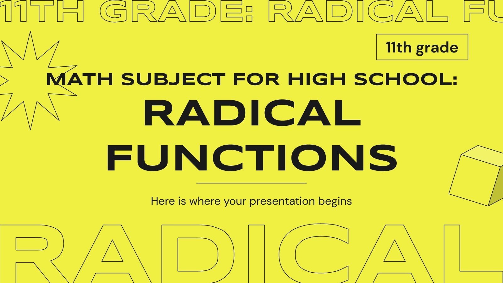 Math for High School: Radical Functions | Google Slides & PPT