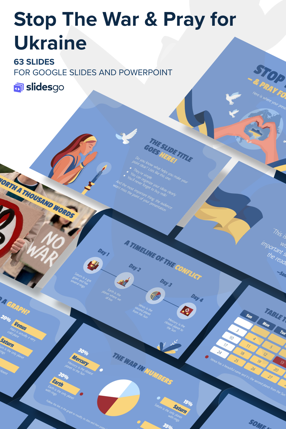 Stop The War & Pray for Ukraine | Google Slides & PowerPoint