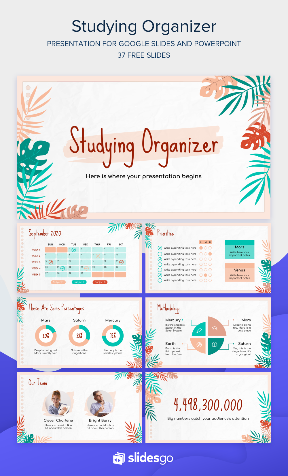 Studying Organizer Google Slides theme & PowerPoint template