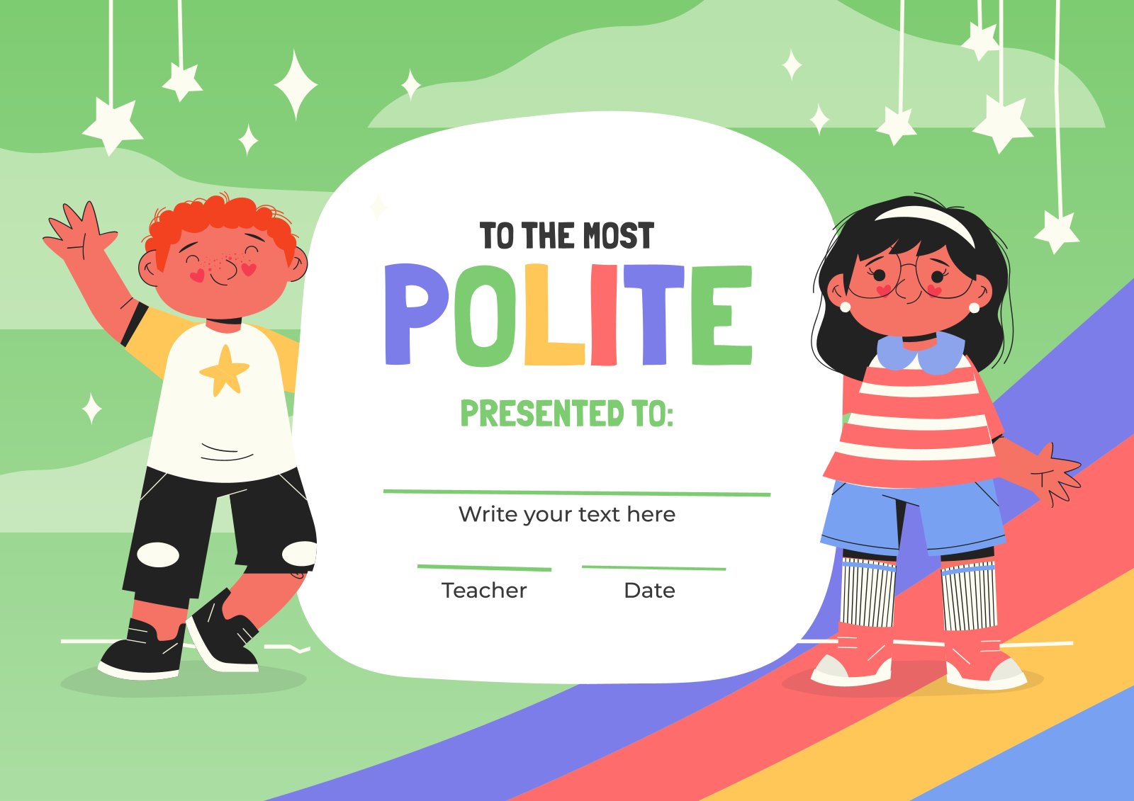 Premios para los alumnos de una clase de preescolar