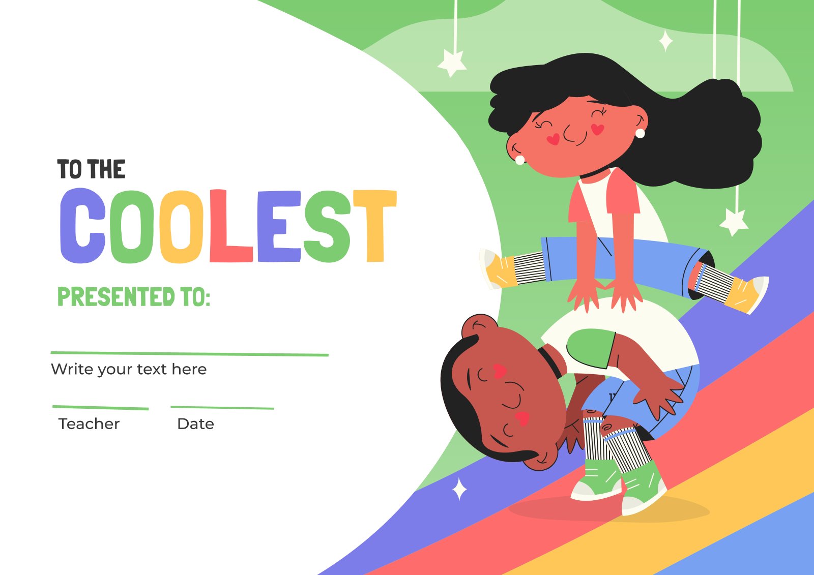 Premios para los alumnos de una clase de preescolar