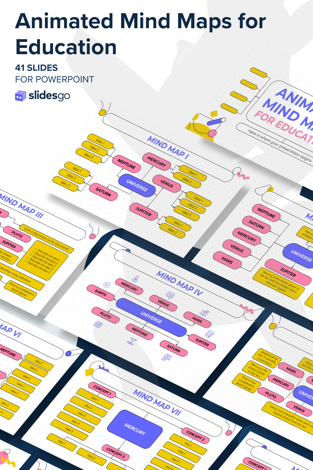 Animated Mind Maps for Education | PowerPoint template
