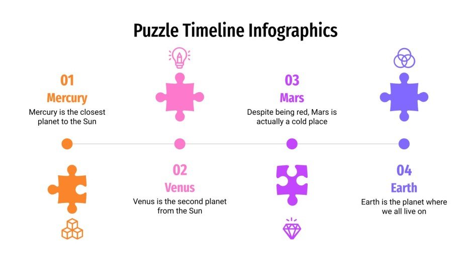Puzzle Timeline Infographics | Google Slides & PowerPoint