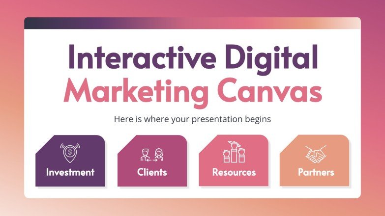 Interactive Digital Marketing Canvas | Google Slides & PPT