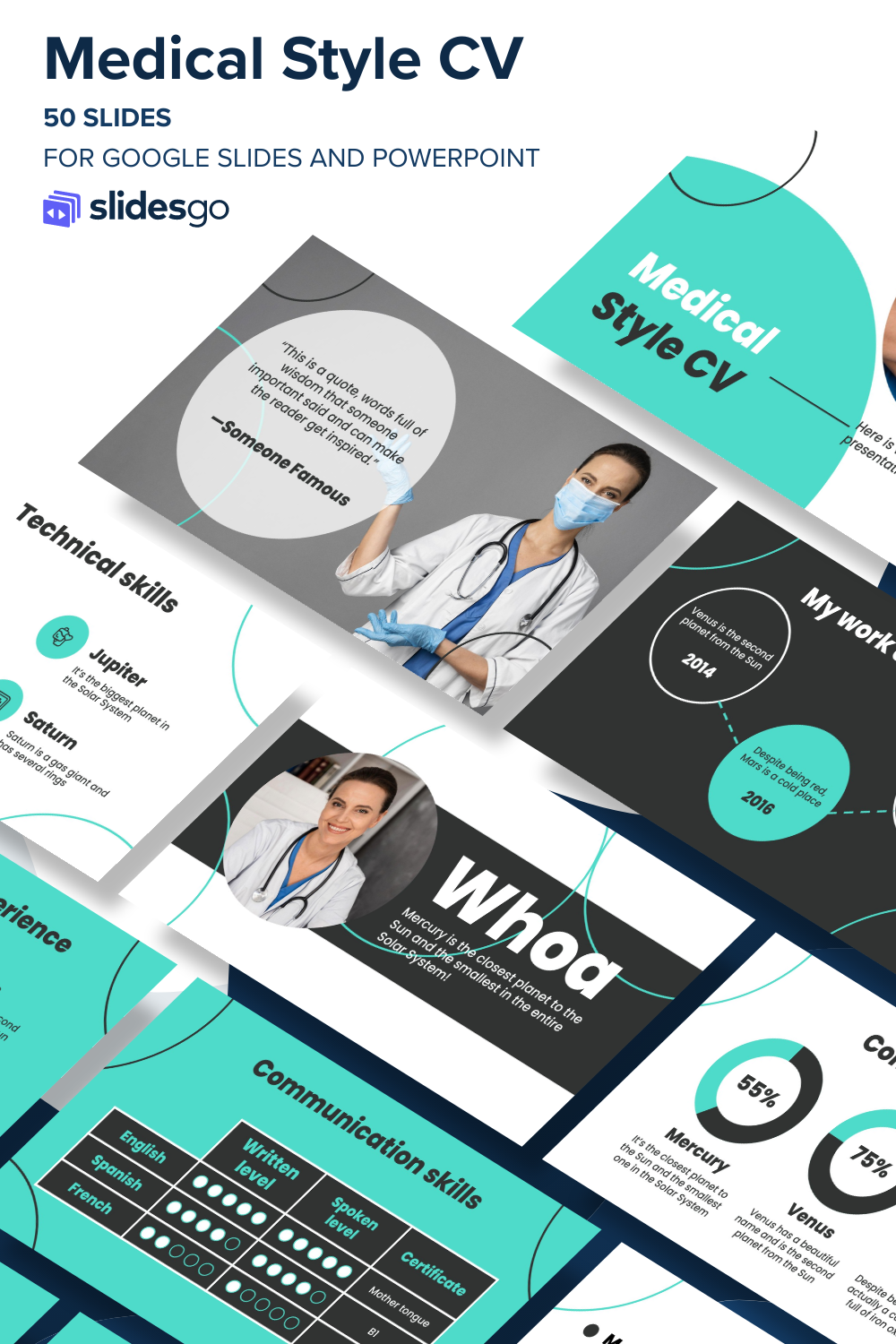 Medical Style CV | Google Slides & PowerPoint template