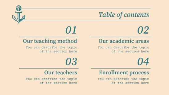 Ocean Academia Aesthetic School Center | Google Slides & PPT