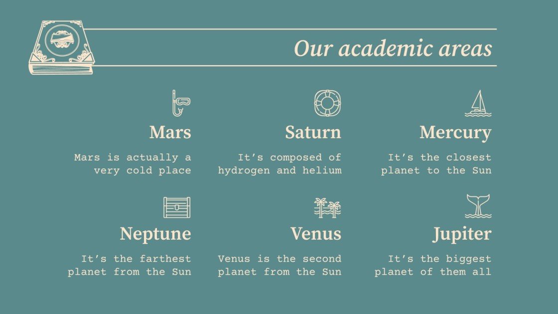 Ocean Academia Aesthetic School Center | Google Slides & PPT