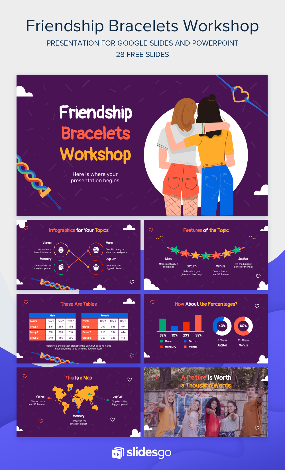 Friendship Bracelets Workshop Google Slides & PPT template