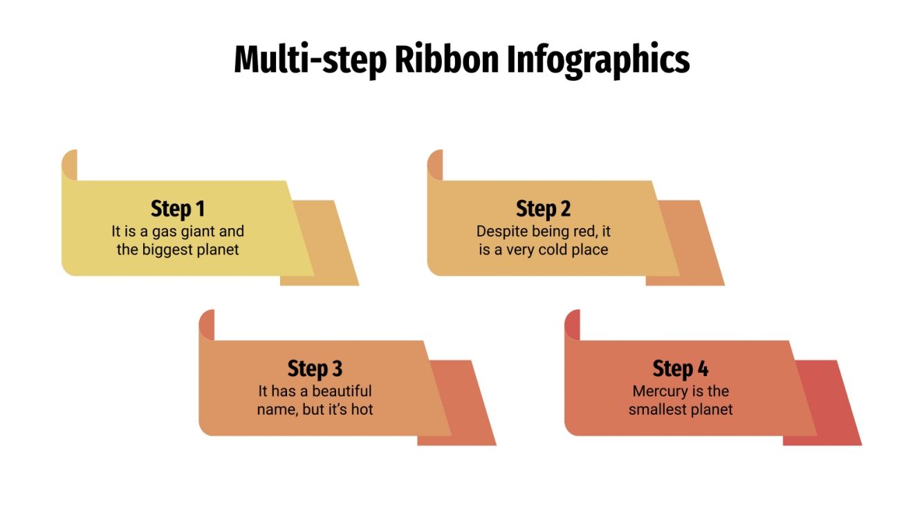 Multi-step Ribbon Infographics for Google Slides & PowerPoint