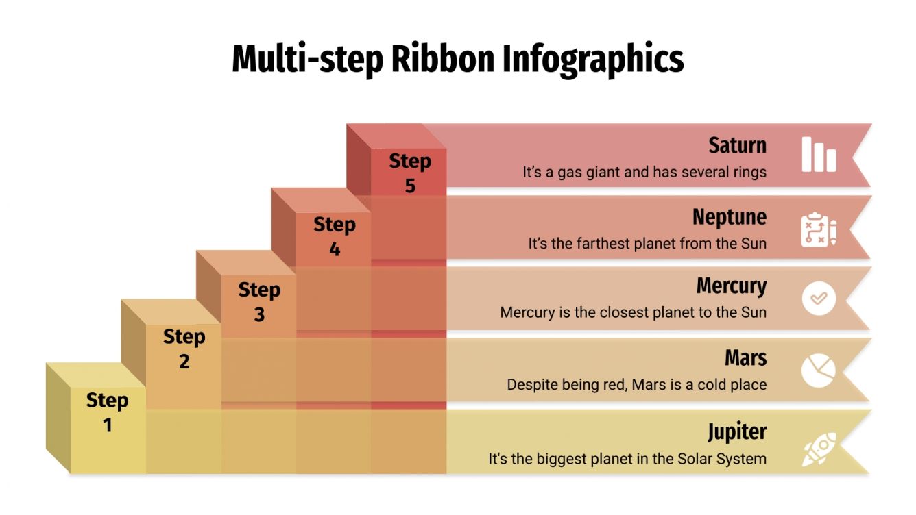 Multi-step Ribbon Infographics for Google Slides & PowerPoint