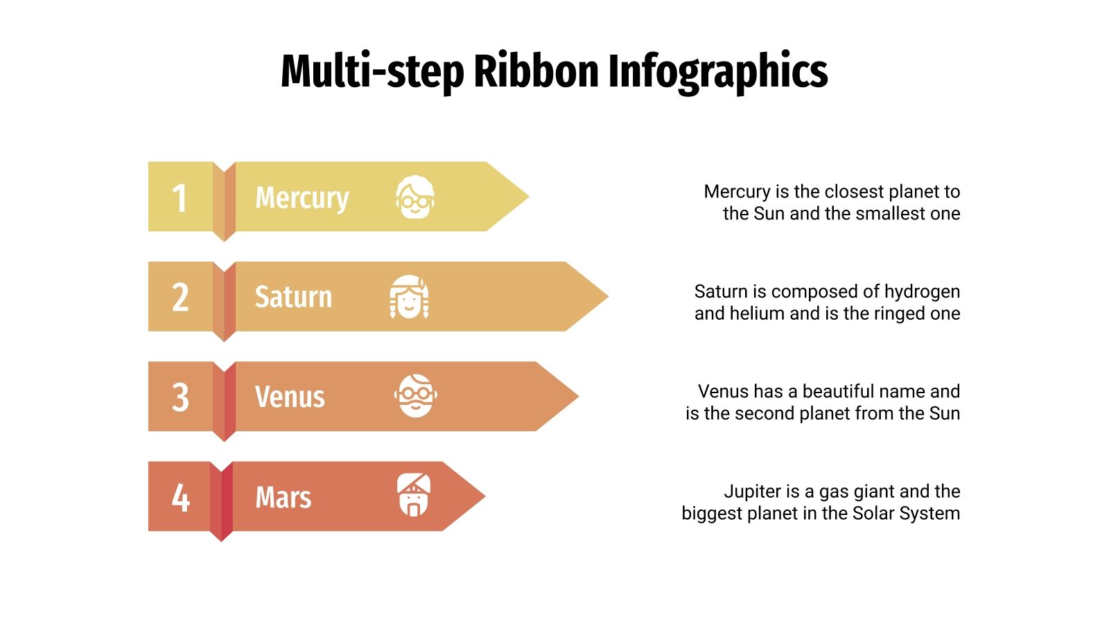 Multi-step Ribbon Infographics for Google Slides & PowerPoint