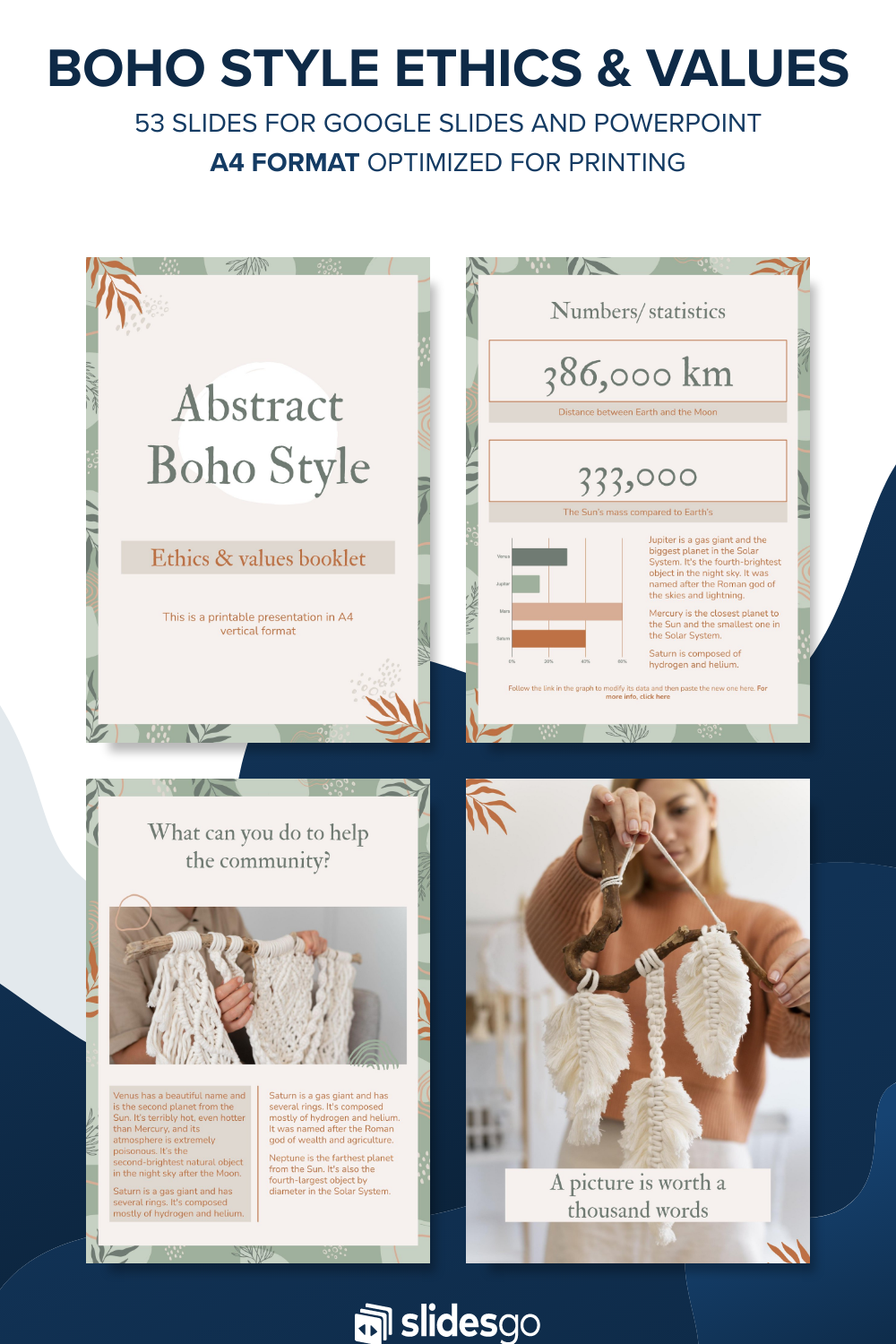 Abstract Boho Ethics & Values Booklet | Google Slides & PPT