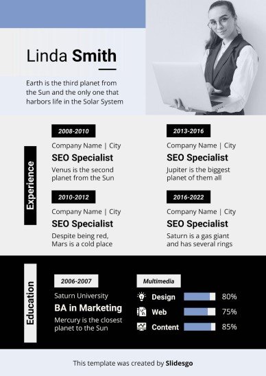 SEO Specialist CV | Google Slides & PowerPoint