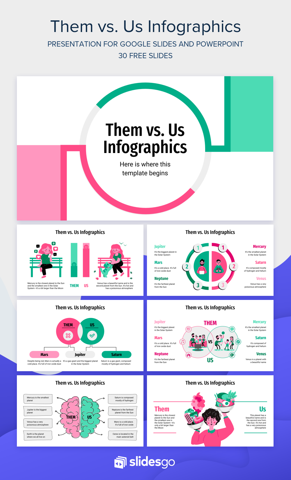 Them vs. Us Infographics for Google Slides & PowerPoint