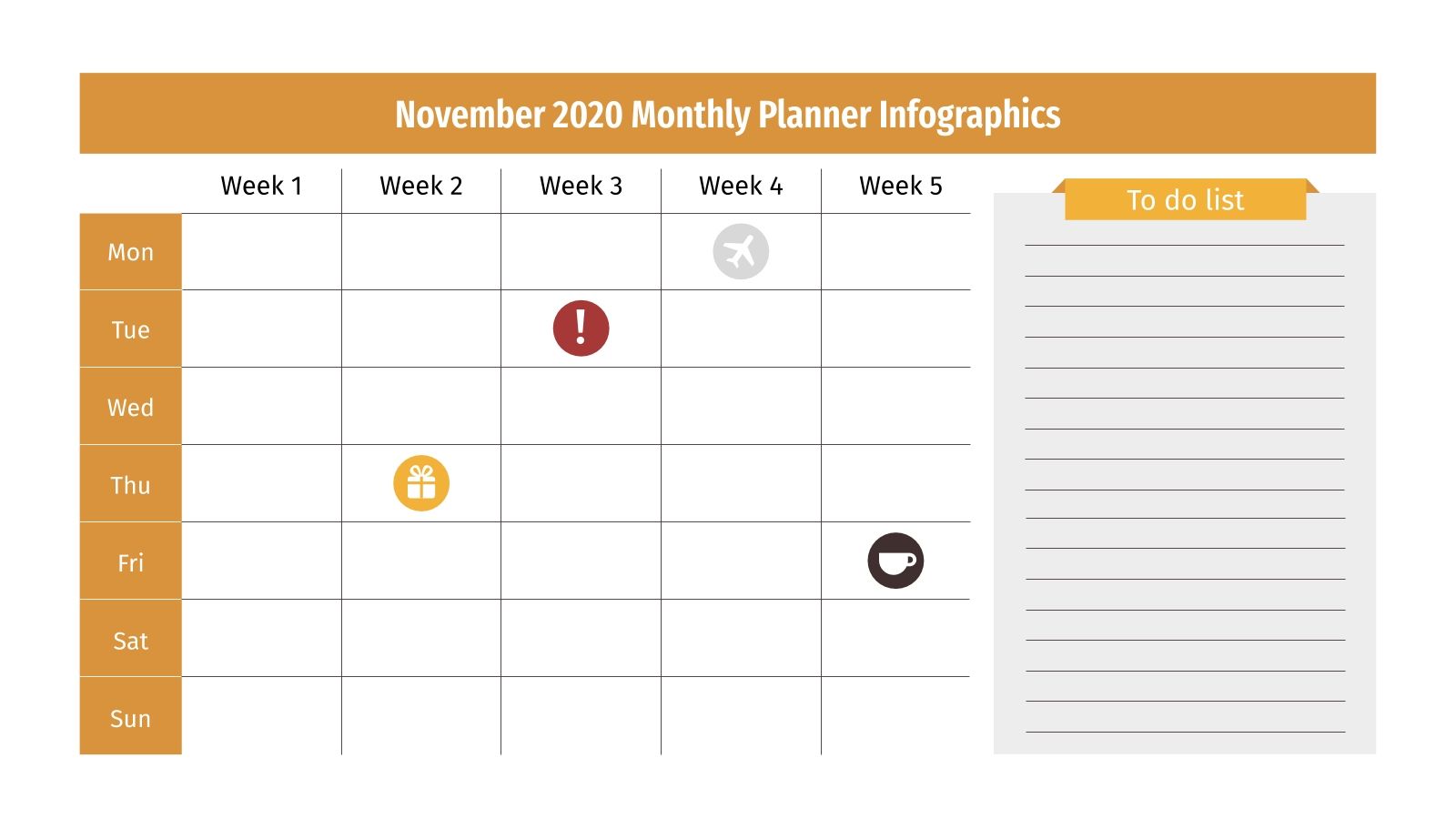 November Monthly Planner for Google Slides & PowerPoint