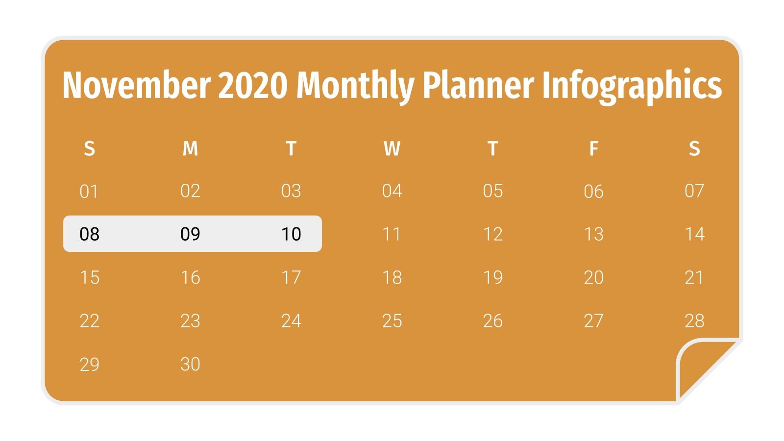 November Monthly Planner for Google Slides & PowerPoint