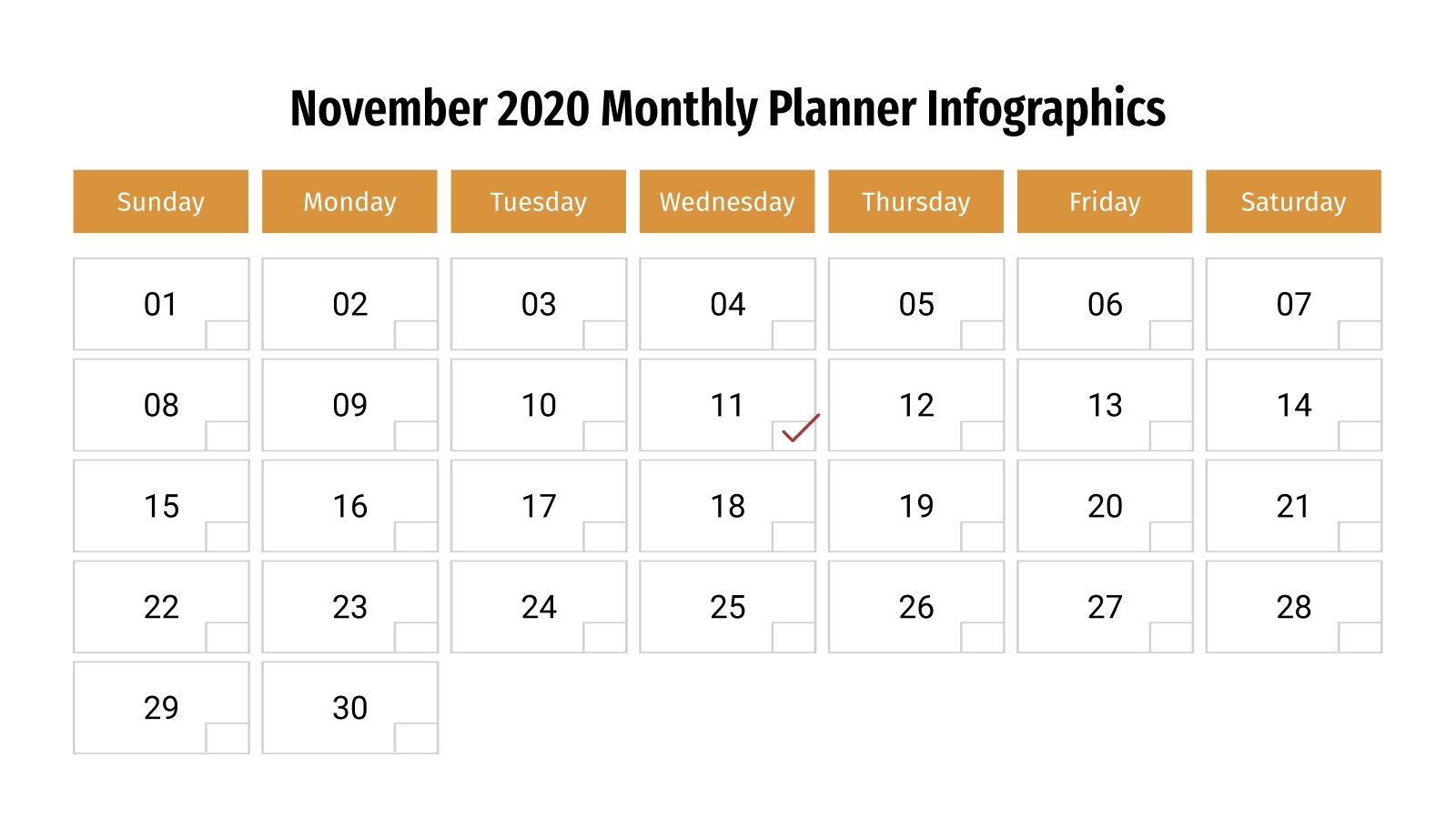 November Monthly Planner for Google Slides & PowerPoint
