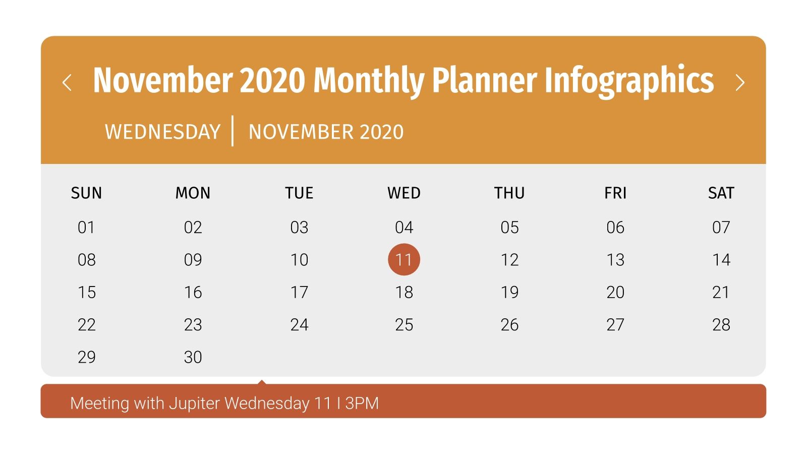 November Monthly Planner for Google Slides & PowerPoint