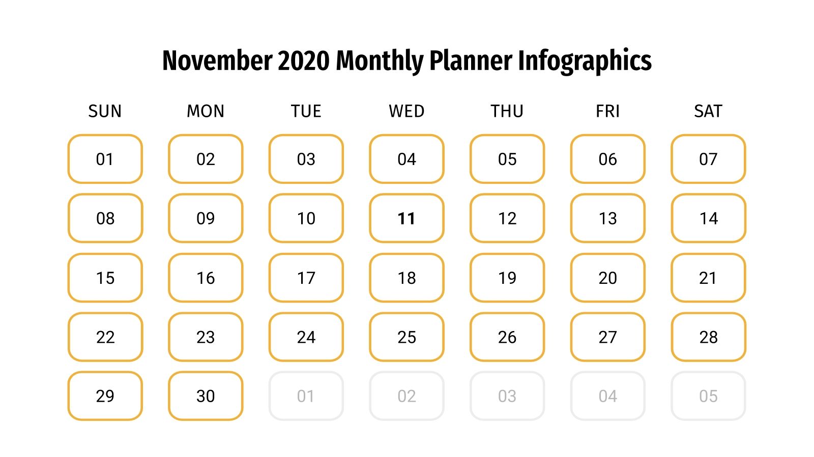 November Monthly Planner for Google Slides & PowerPoint