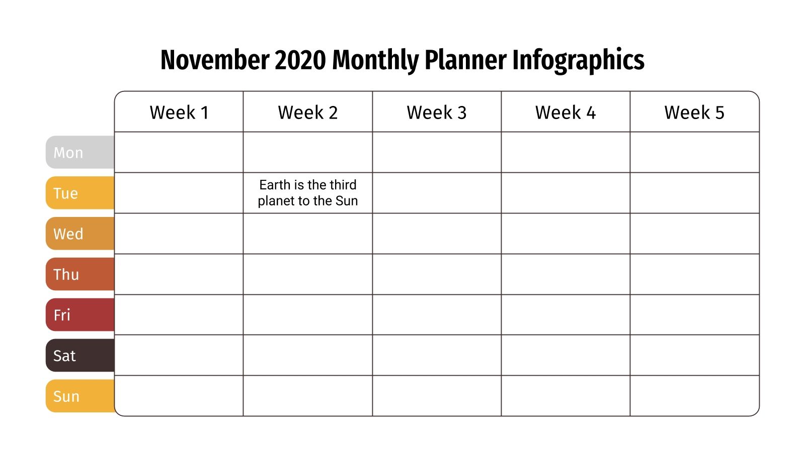 November Monthly Planner for Google Slides & PowerPoint