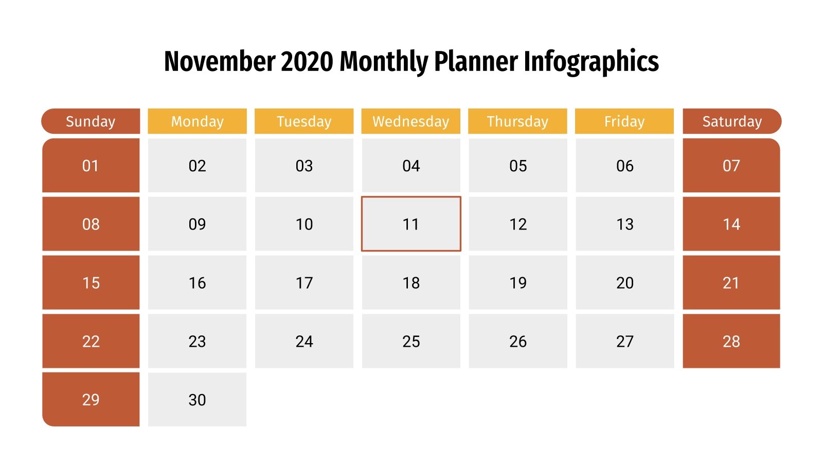November Monthly Planner for Google Slides & PowerPoint