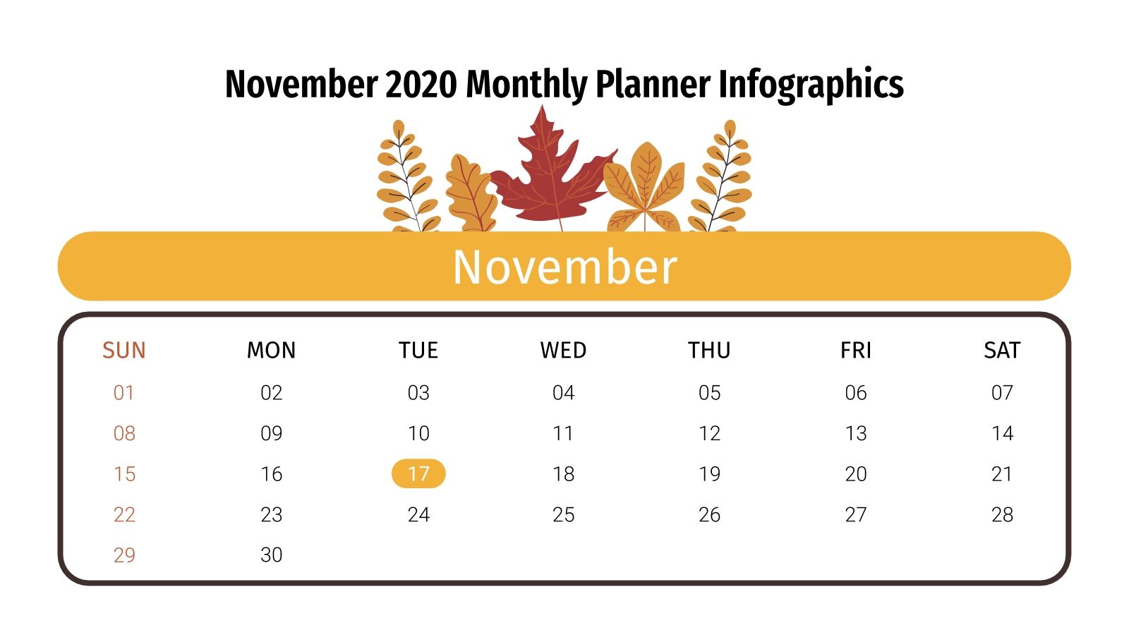 November Monthly Planner for Google Slides & PowerPoint
