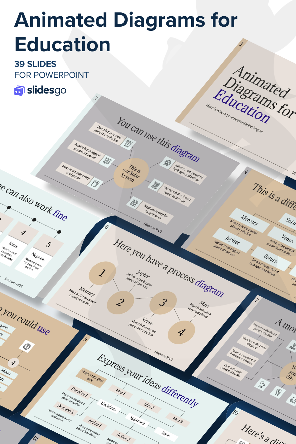 Animated Diagrams for Education | PowerPoint template