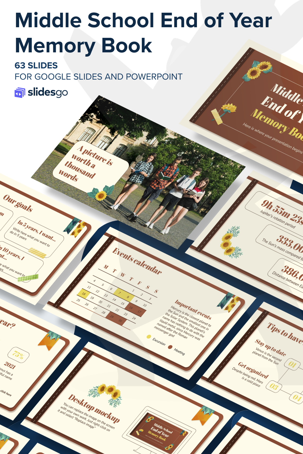 Middle School End of Year Memory Book | Google Slides & PPT