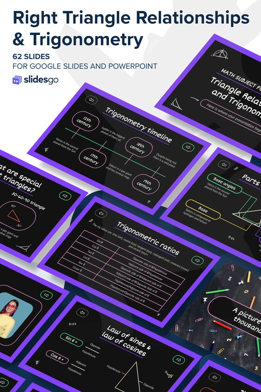 Right Triangle Relationships and Trigonometry | Google Slides