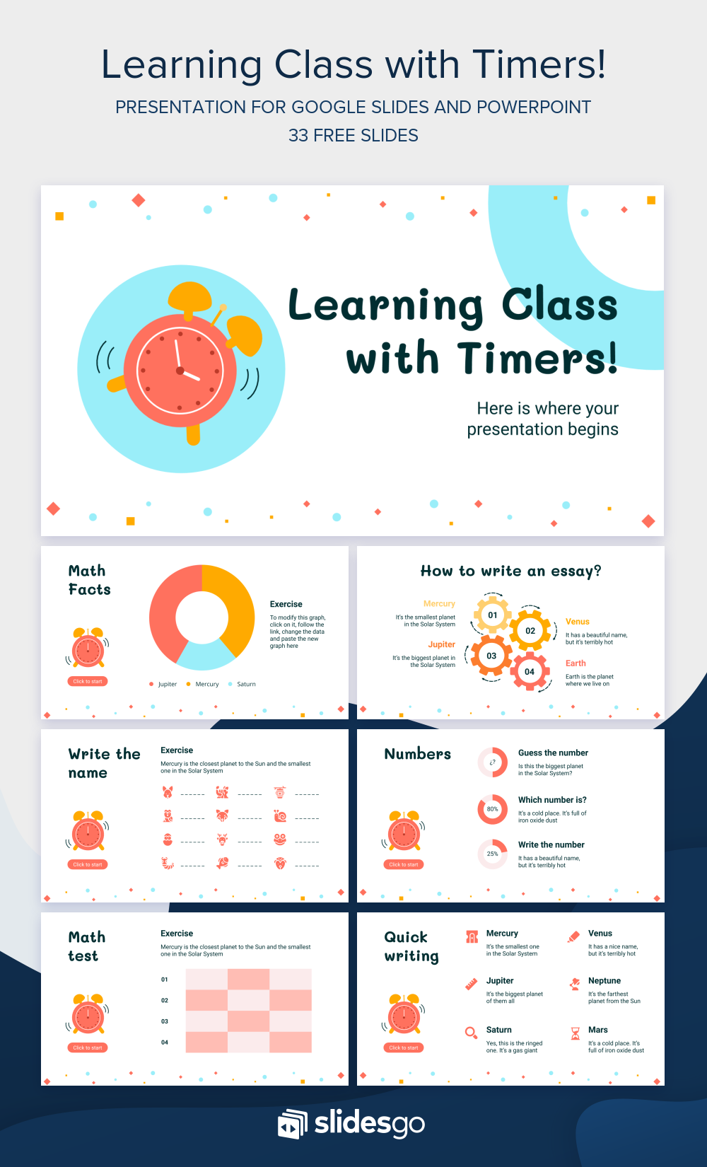 Learning Class with Timers! Google Slides & PowerPoint template
