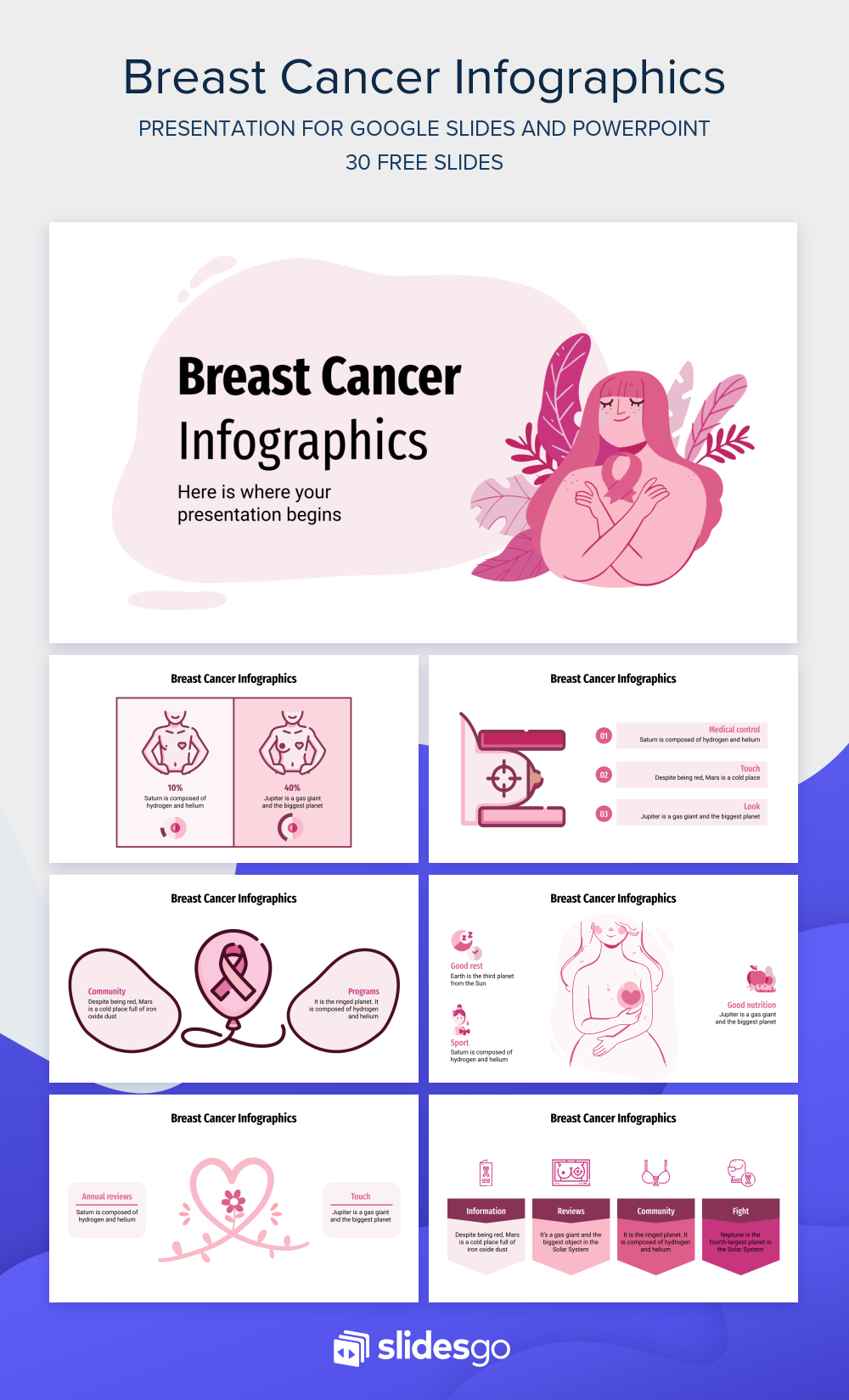 Breast Cancer Infographics for Google Slides & PowerPoint