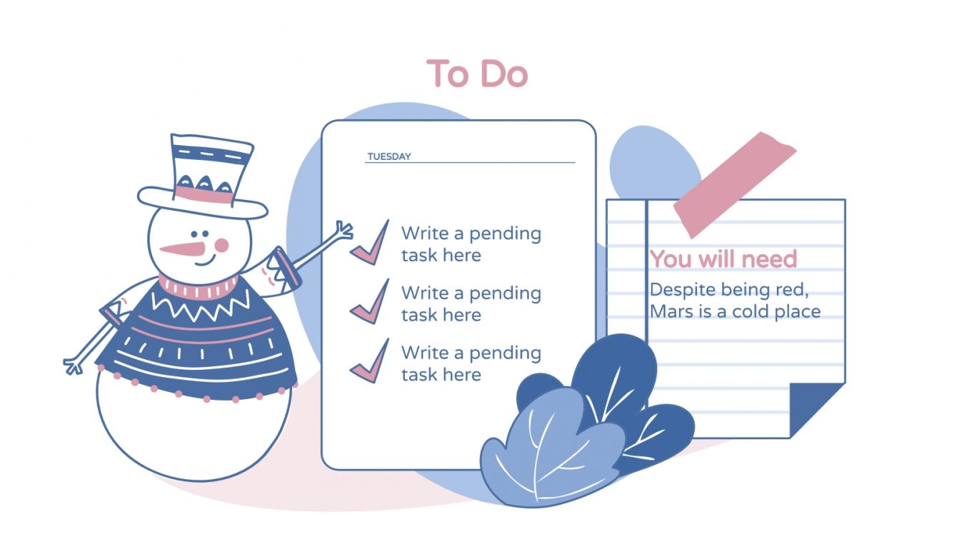 Winter Daily Planner Google Slides theme and PowerPoint template