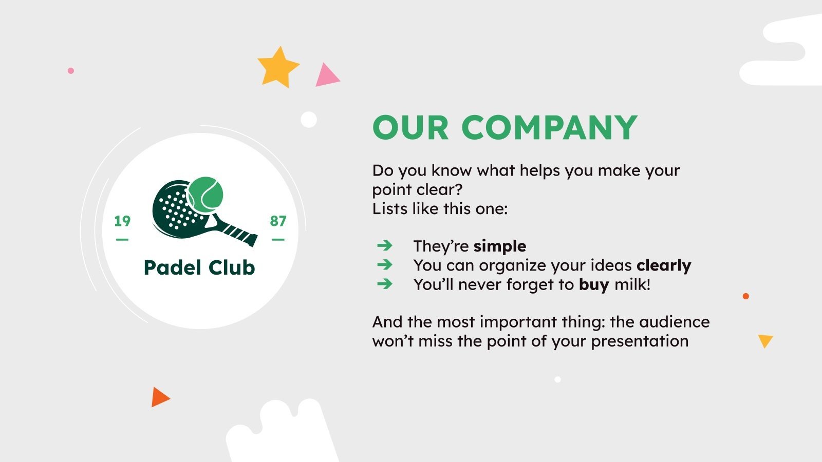 Padel Club Pitch Deck | Google Slides & PowerPoint