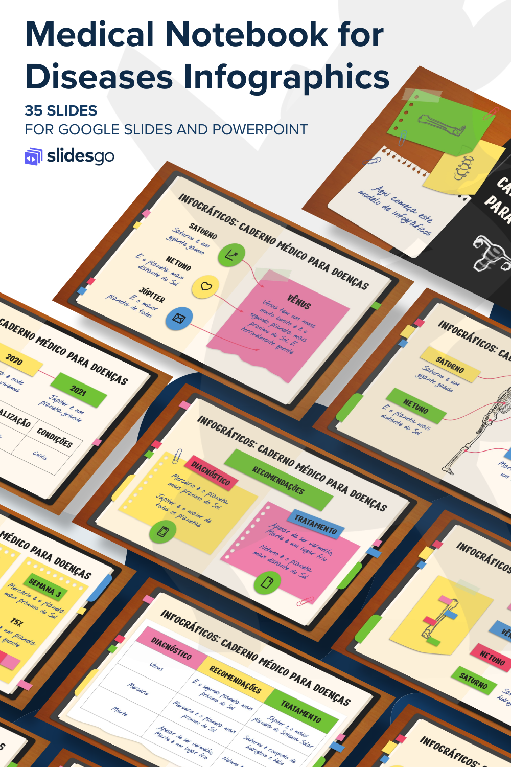 Medical Notebook for Diseases Infographics | Google Slides