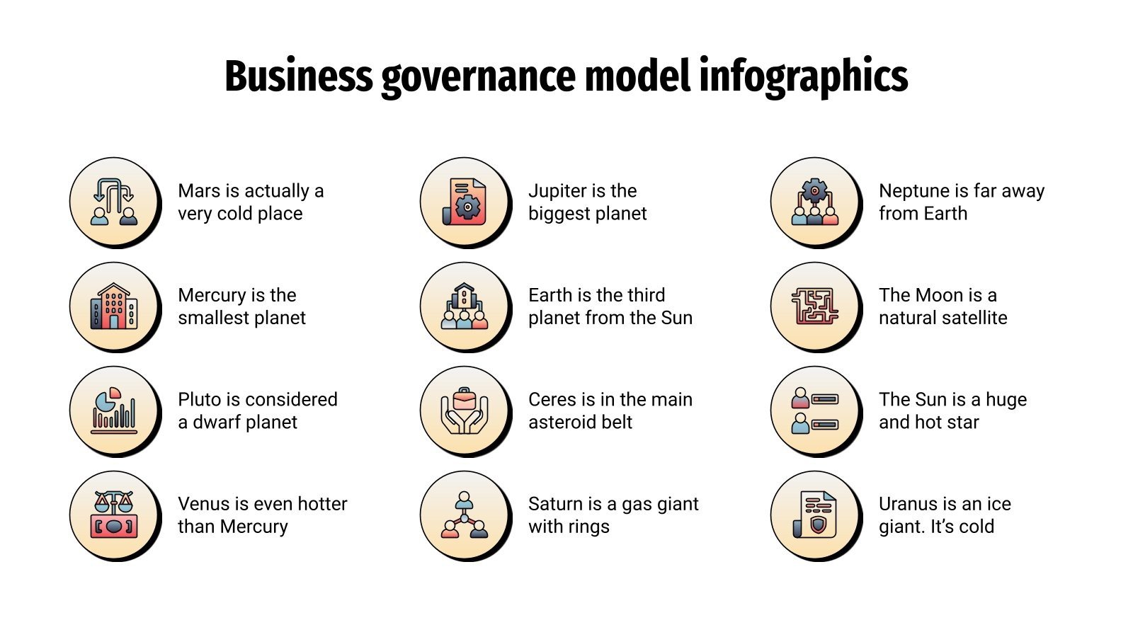 Infografiken: Business Governance Modell | Google Slides & PPT