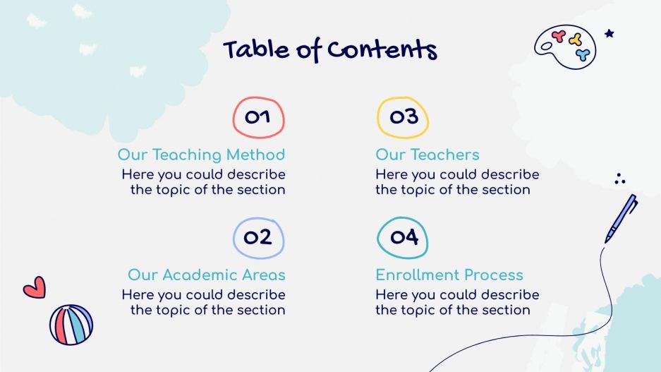 Pre-K School Center Google Slides and PowerPoint template