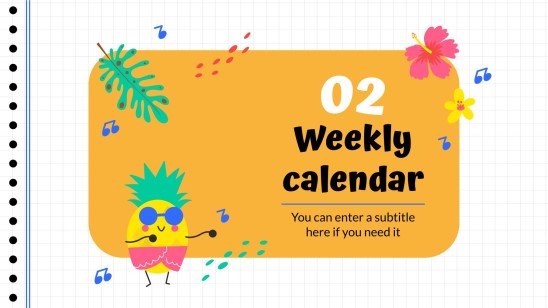 Pineapple Themed Personal Organizer | Google Slides & PPT