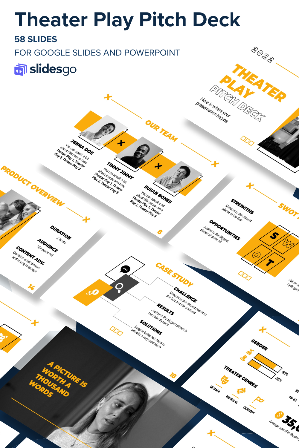 Theater Play Pitch Deck | Google Slides & PowerPoint template
