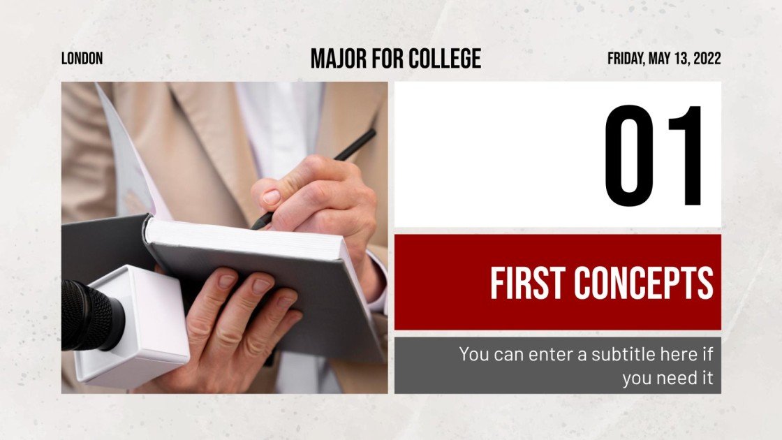 Communications Major: Print Journalism | Google Slides & PPT